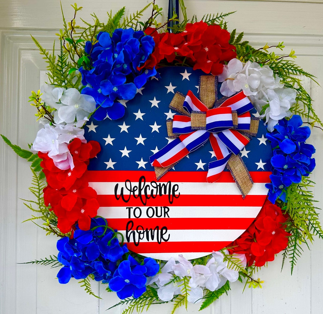 Welcome to Our Home Patriotic Wreath Buy One Get One Patriotic Wreath ...