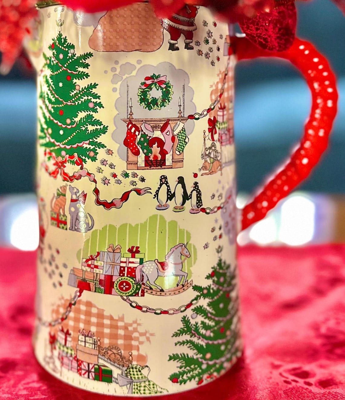 Nostalgic Christmas Floral Pitcher Bouquet - Etsy