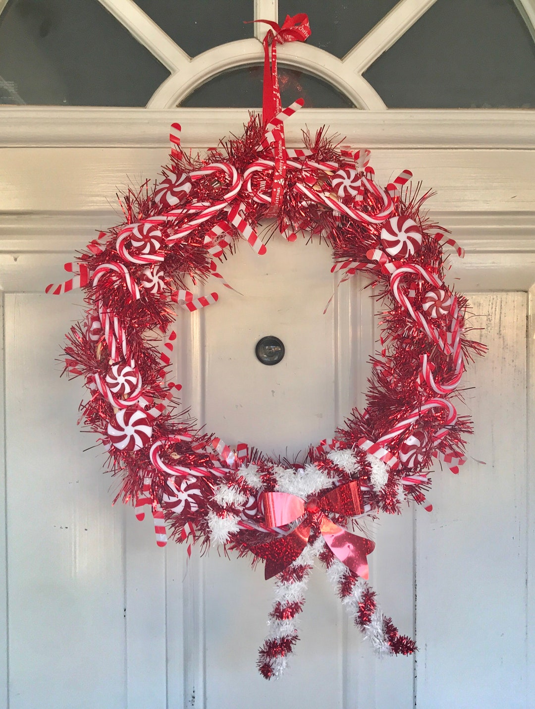 Candy Cane Lane Christmas Wreath - Etsy