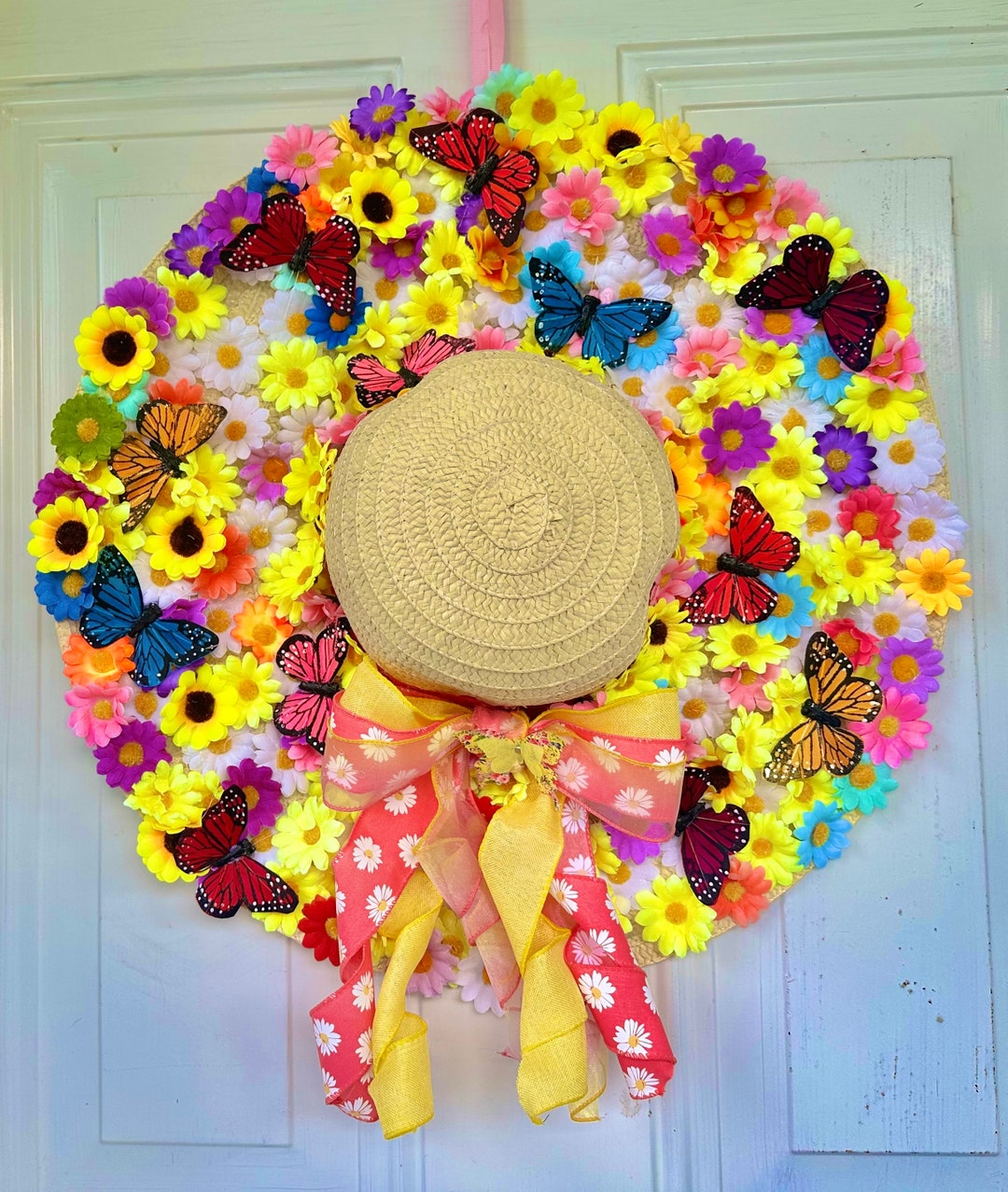 Big Bright Beautiful Butterfly Bonnet Wreath Custom Orders Gladly ...