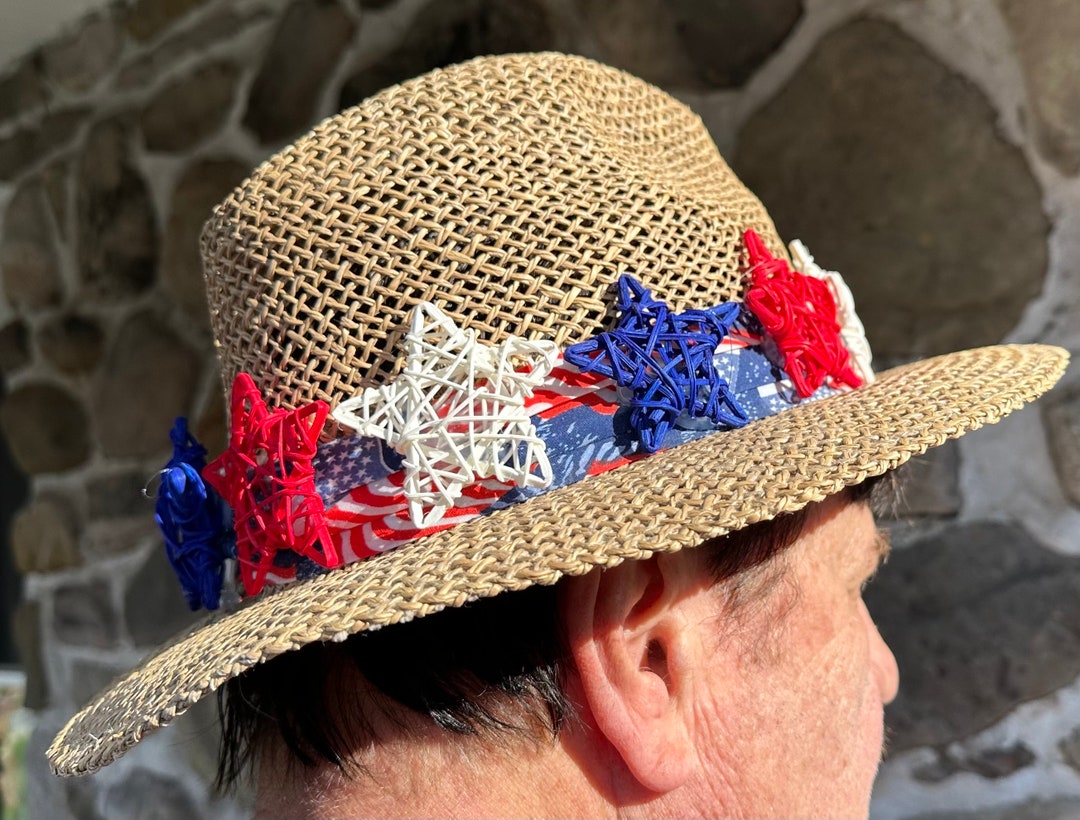 Patriotic Sun Hat Free Patriotic Kerchief Included! Ships Tomorrow! - Etsy