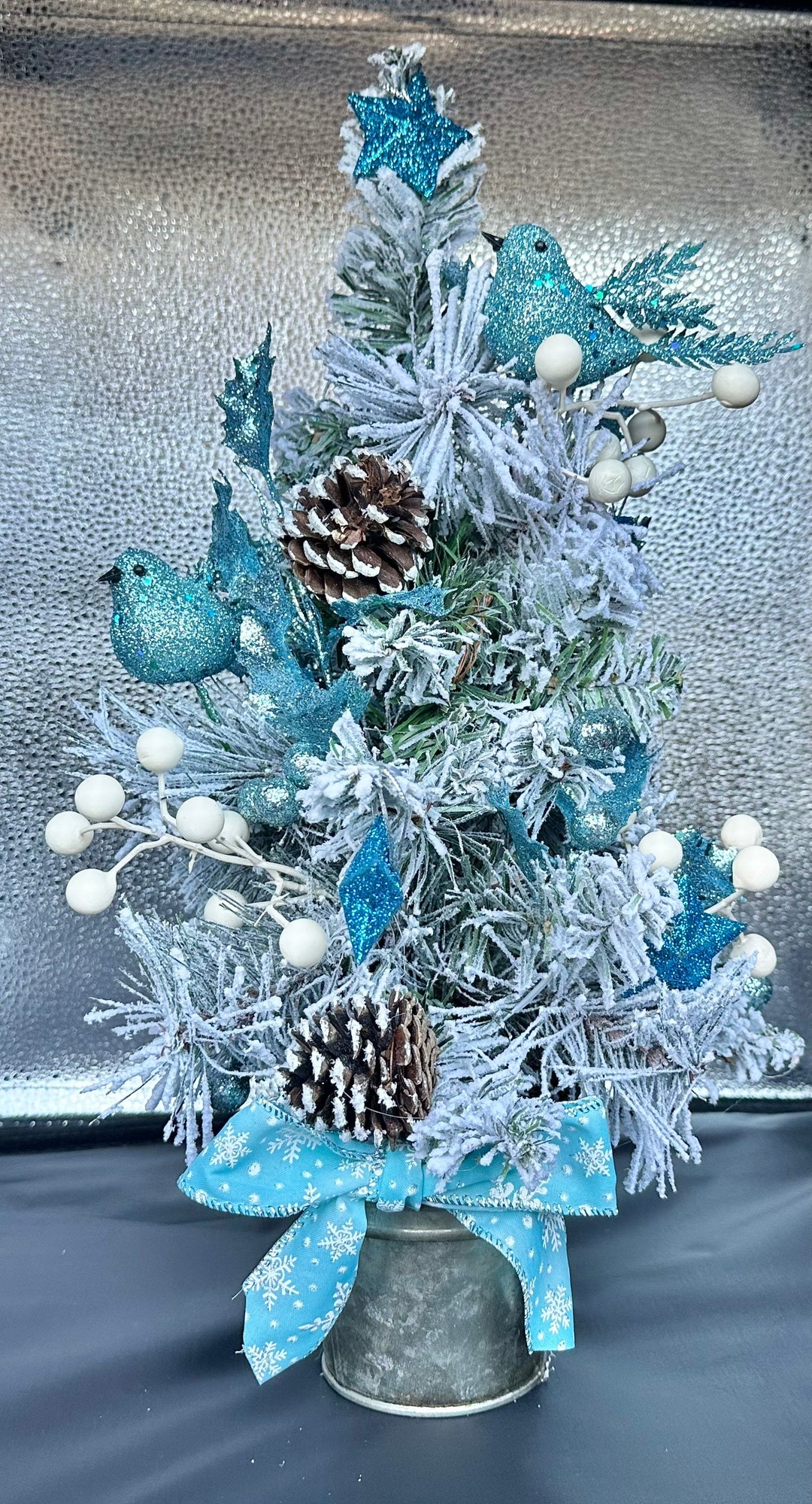 Winter Blue Tabletop Tree - Etsy