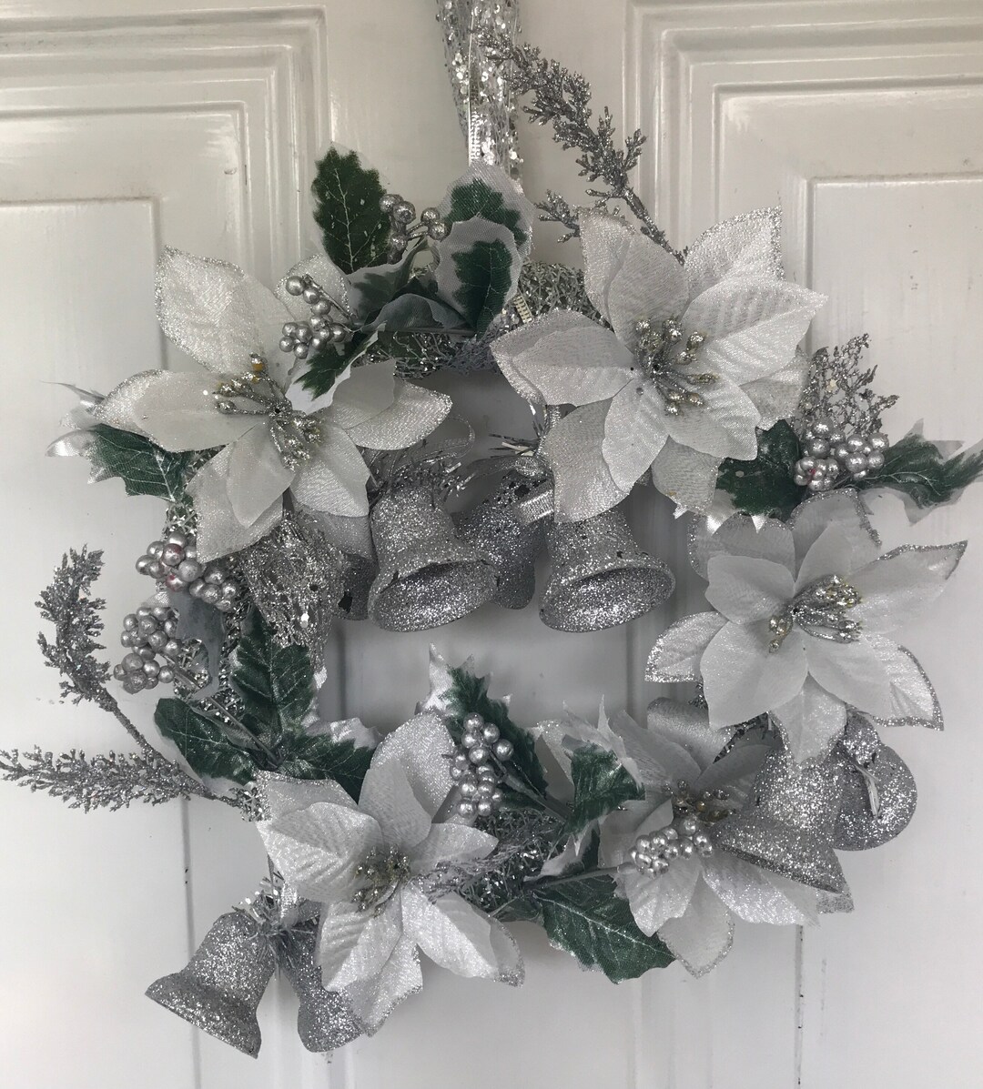 Silver Bells Christmas Wreath XMASINJULY50OFF - Etsy