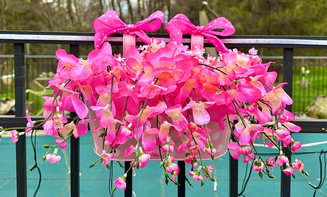 Pink Polka Dot Wisteria Hanging Planter - Etsy