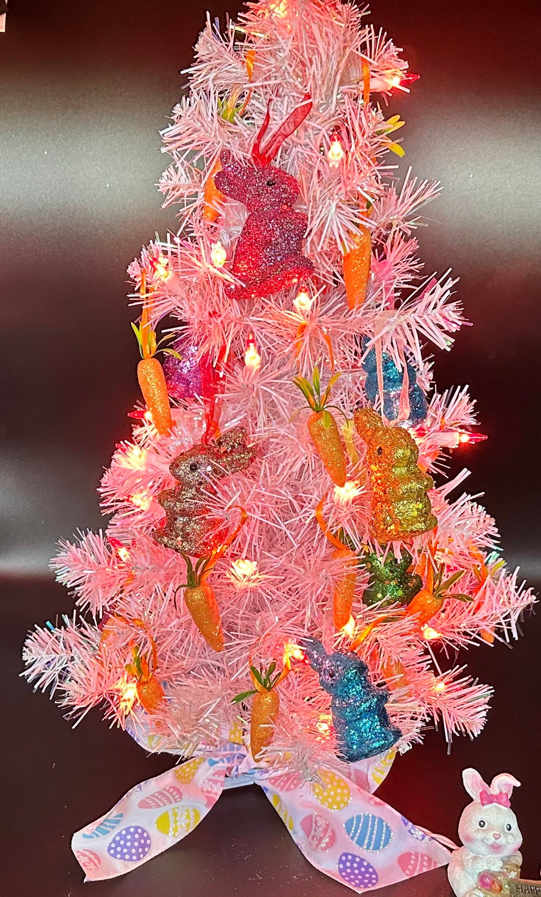 Pretty White Iridescent Easter Tabletop Tree - Etsy