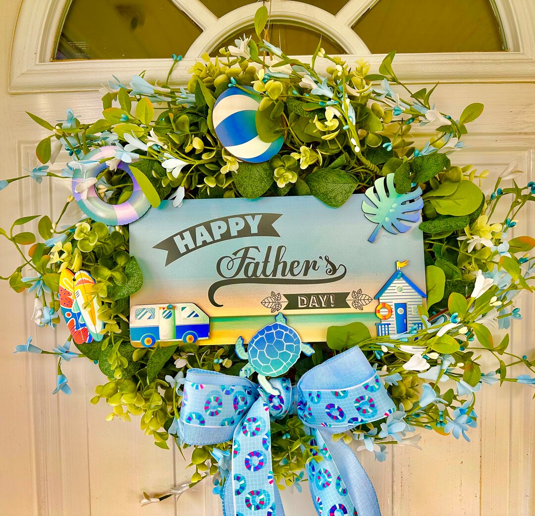 Happy Father’s Day Beach Wreath - Etsy