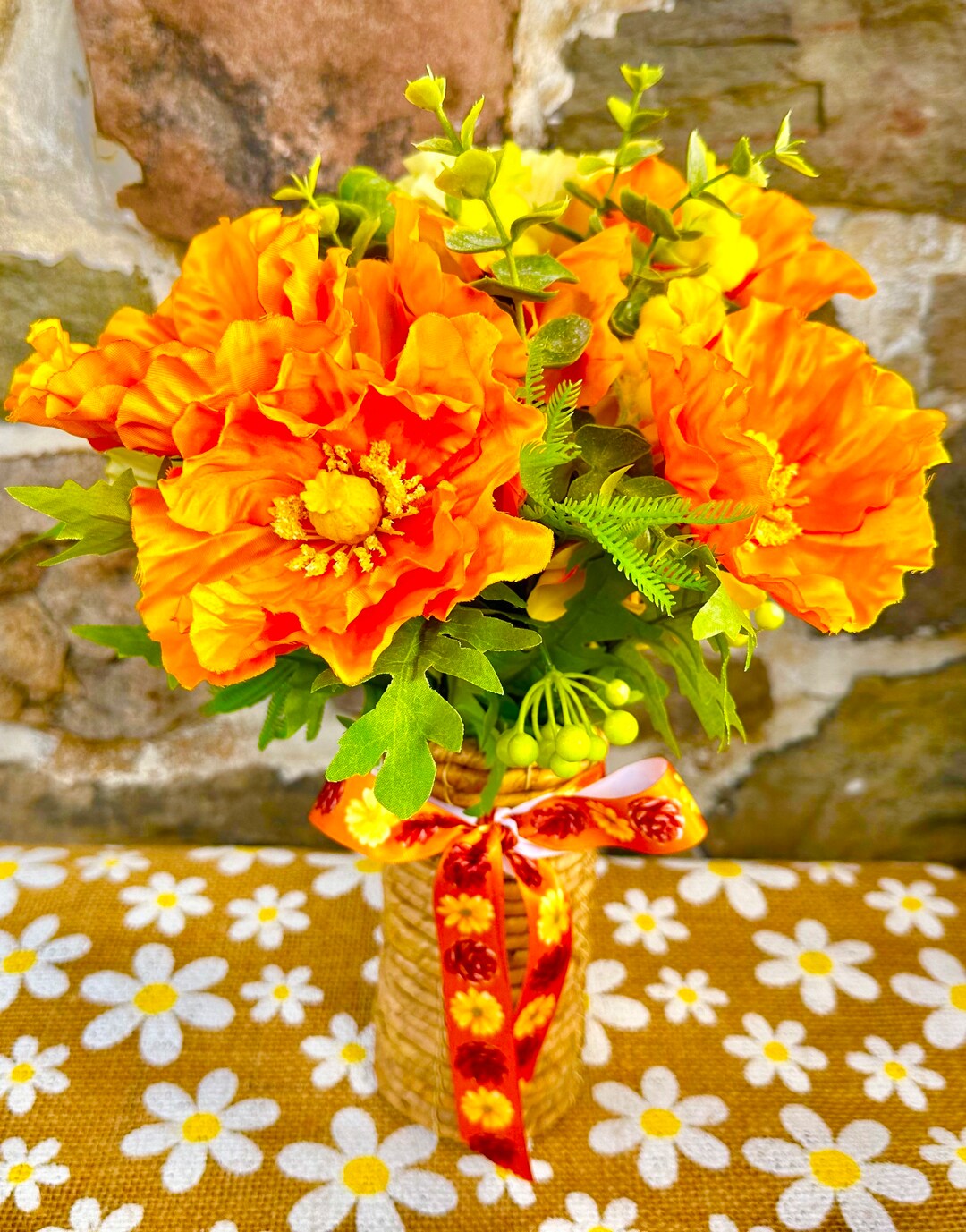 Poppy Bouquet August Birth Flower - Etsy