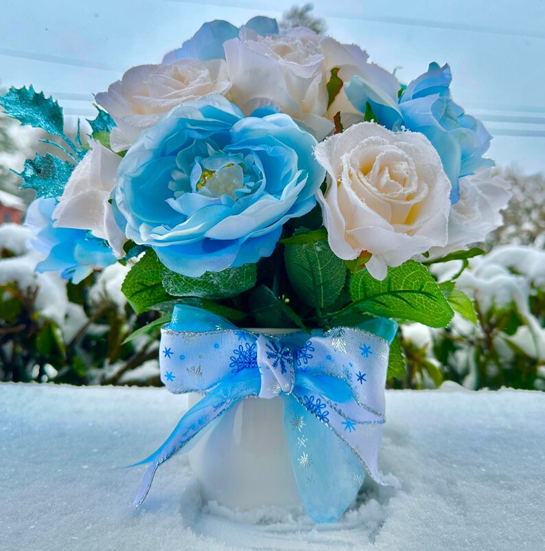 Winter Wonderland Rose Bouquet - Etsy