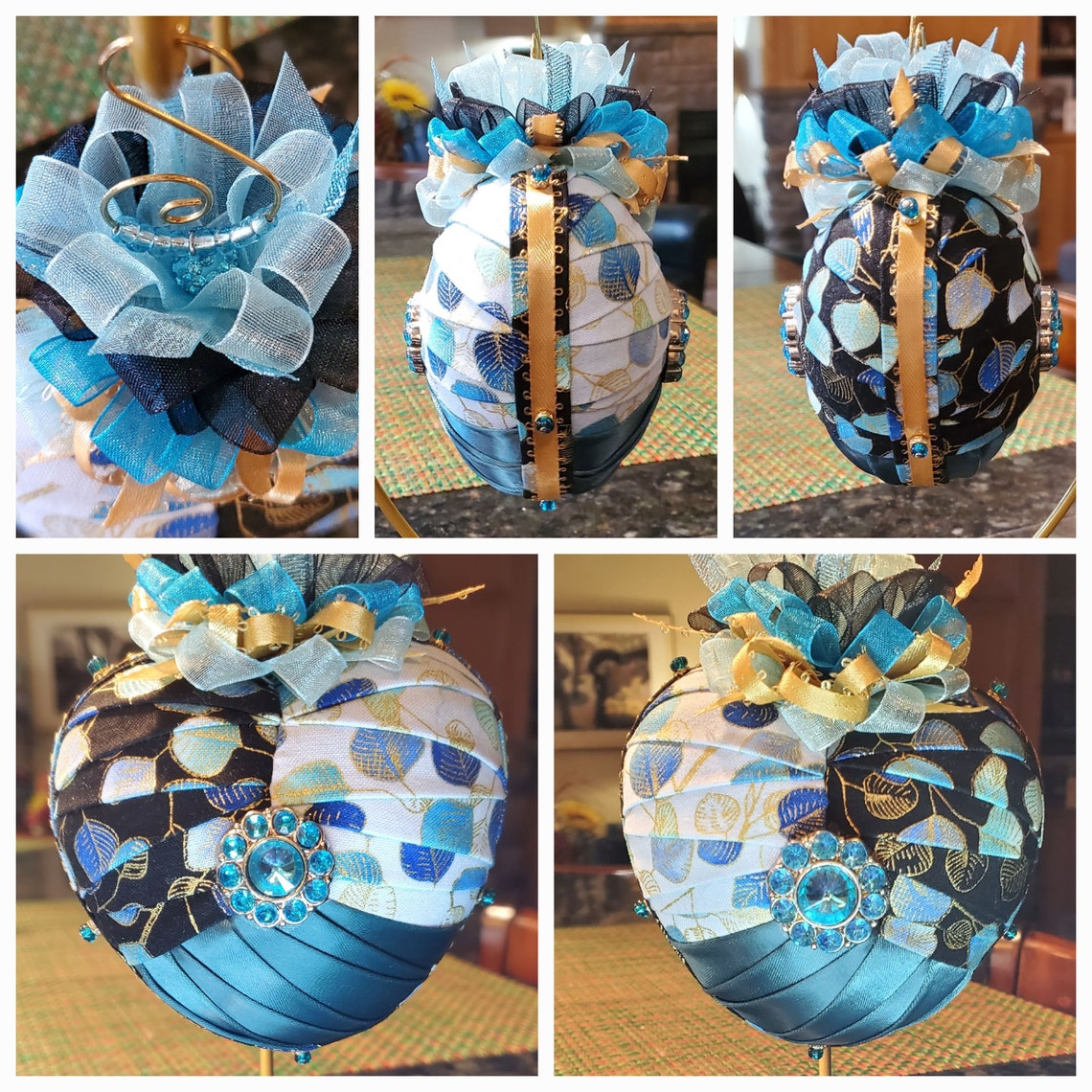 Shades of Blue Heart Ornament - Etsy