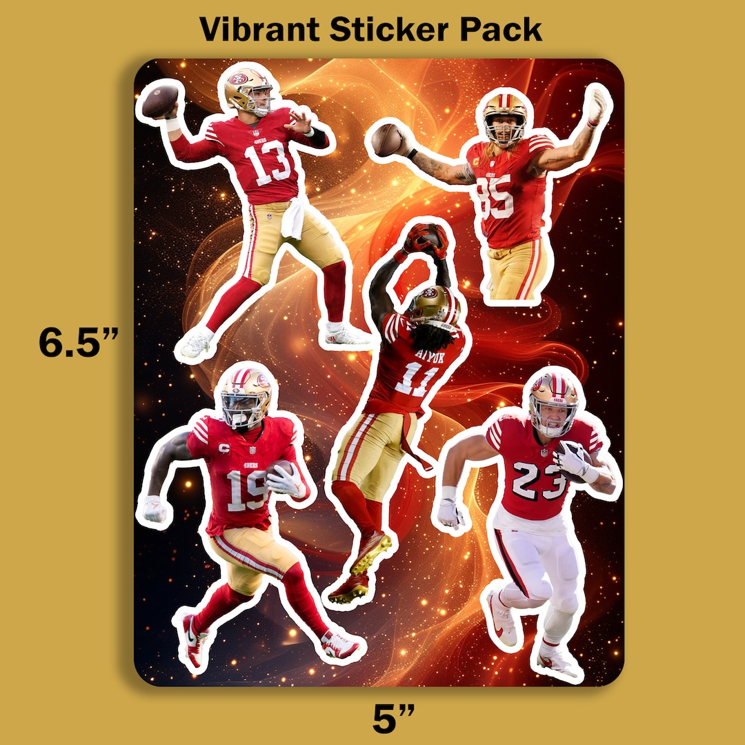 Sticker Pack San Francisco 49ers Decal Niners Levi Stadium NFL Purdy ...