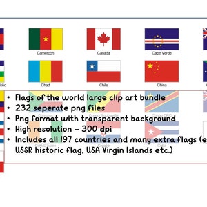 World Flags clipart World Flags files International Flags - Etsy.de