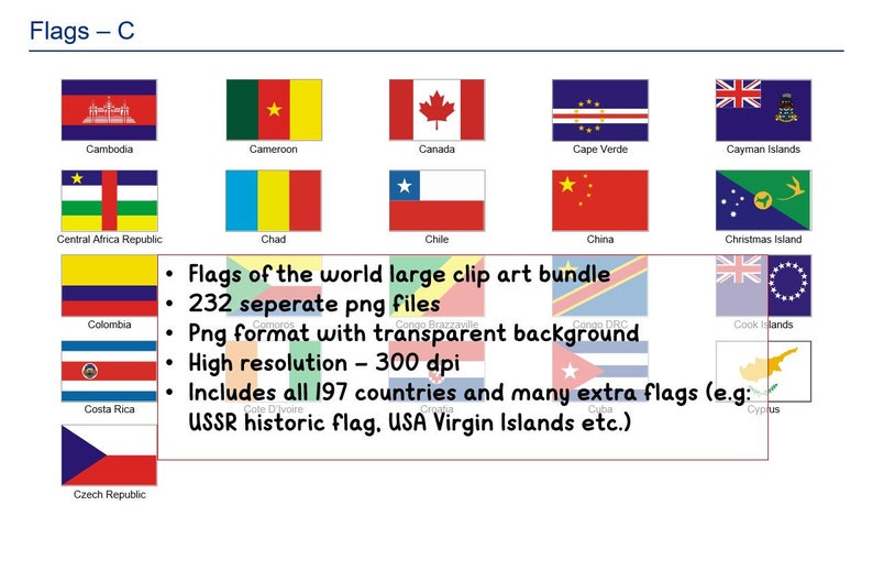 World Flags clipart World Flags files International Flags - Etsy.de