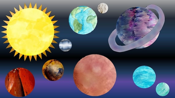 Space Clipart Set Planets Png Png Files Space Png - Etsy