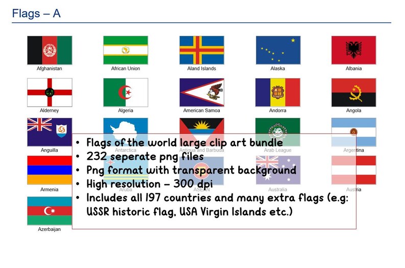 World Flags clipart World Flags files International Flags - Etsy.de