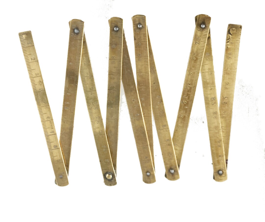 Brass Folding Ruler, Antique, Vintage, 1 Meter, Calibrated 6 Times - Etsy