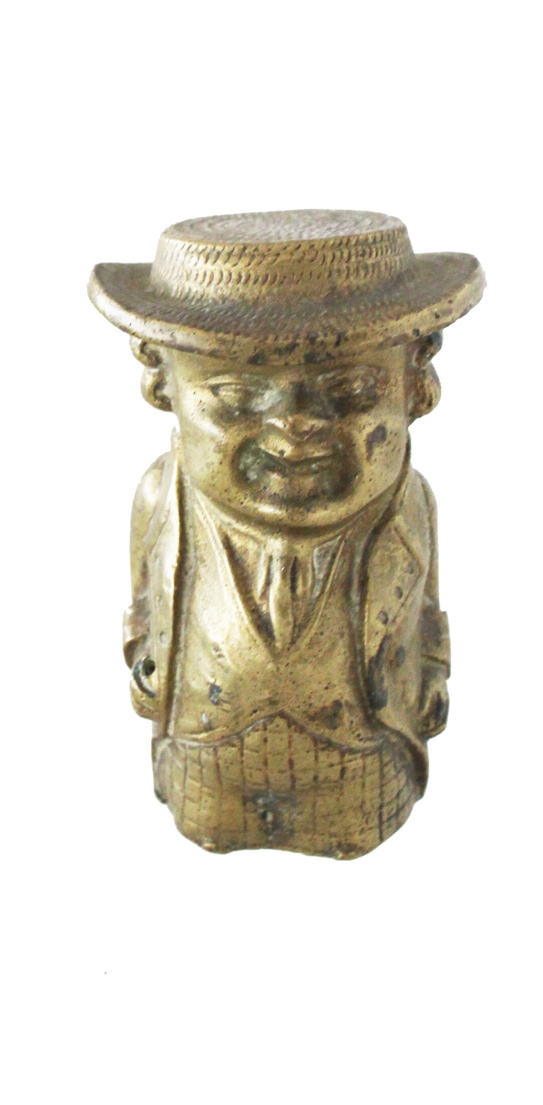 Antique, Brass Match Safe, Shaped as a Man, Striker on the Underside ...