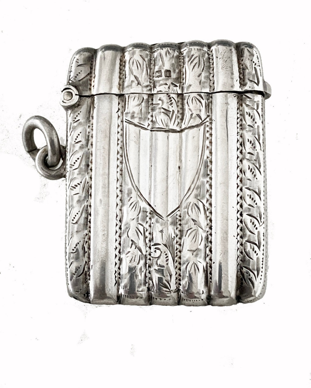 English, Silver, Antique Cigar Box-shaped Vesta, Match Safe, Marked ...