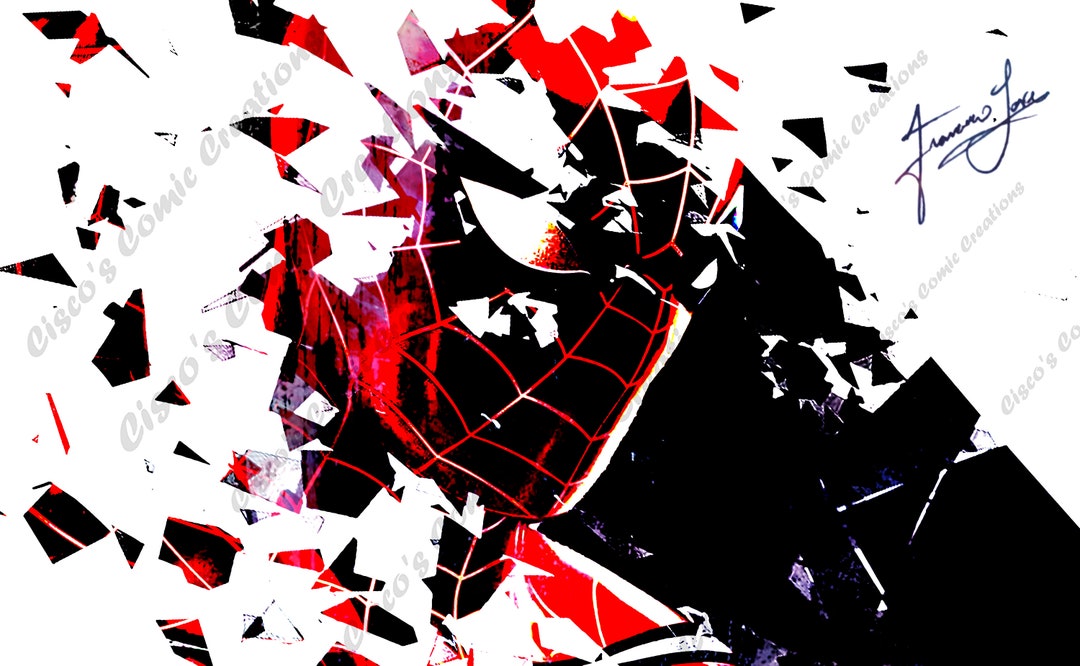 Marvel Spiderman Broken Glass Digital Print - Etsy