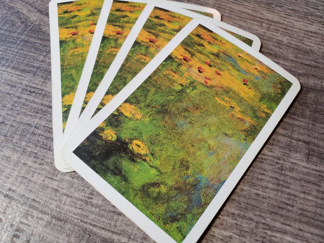 Vintage Monet Water Lilies Playing Cards - Set of 4 | Junk Journal ...