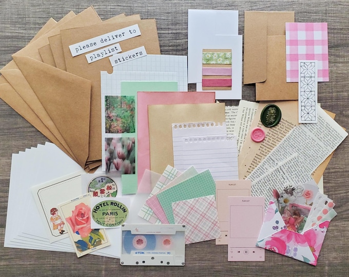 Cottagecore Stationery Kit | Vintage Ephemera, Pen Pal Kit, Snail Mail ...