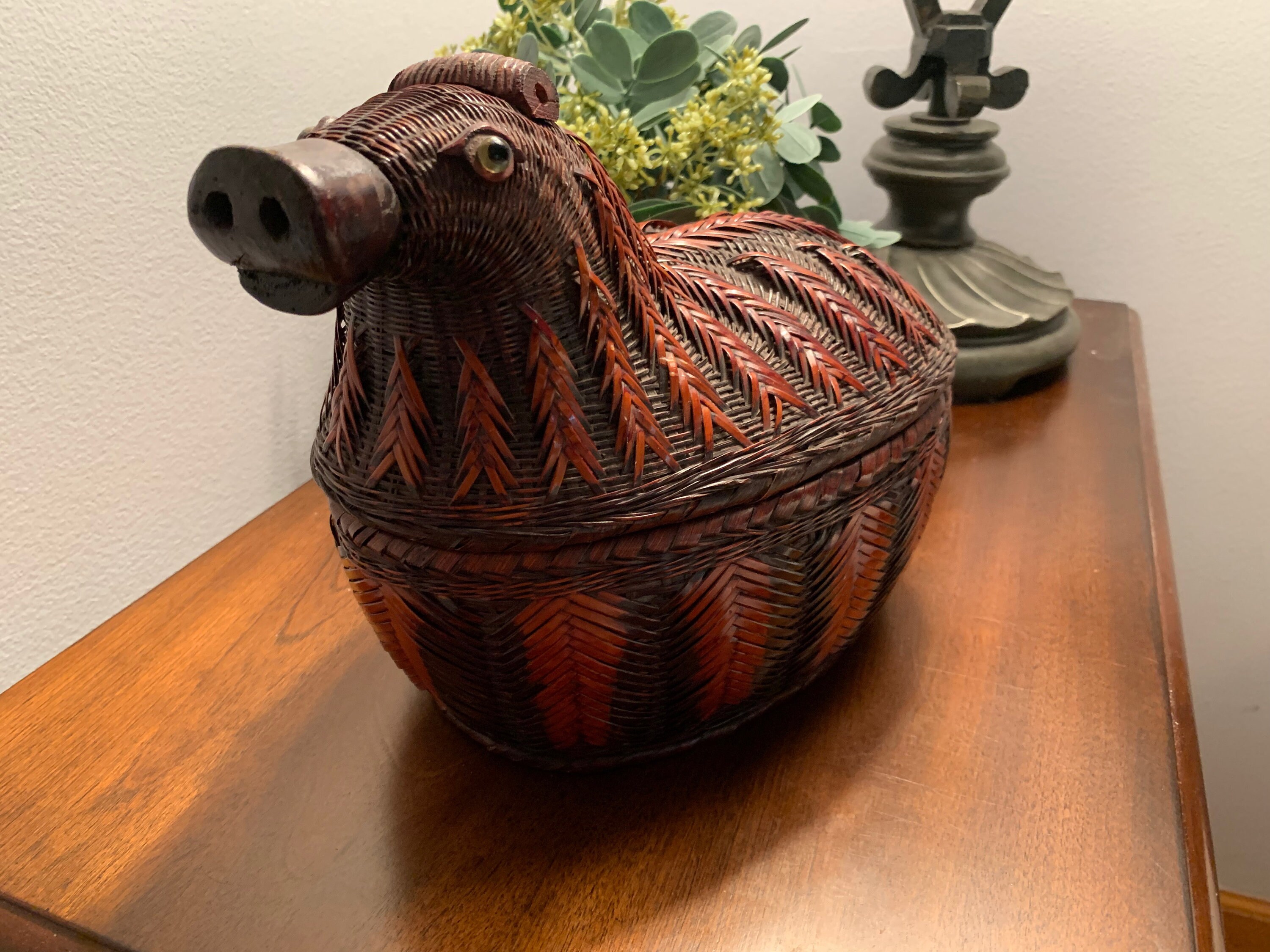 Shanghai Handicrafts Wicker Pig Basket - Etsy