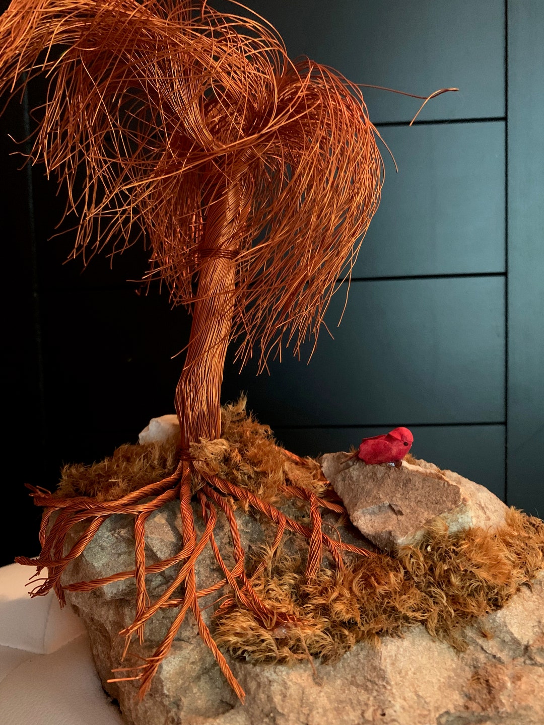 2 Piece Organic Modern Copper Wire Tree Sculpture Steck Style - Etsy