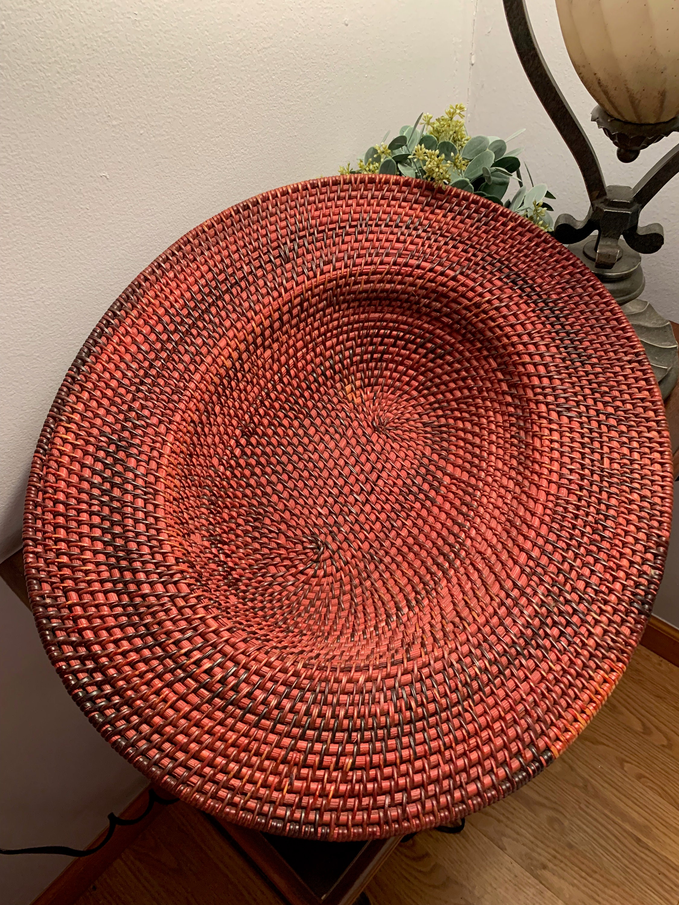 Large Red Woven Bowl Southeast Asia - Etsy