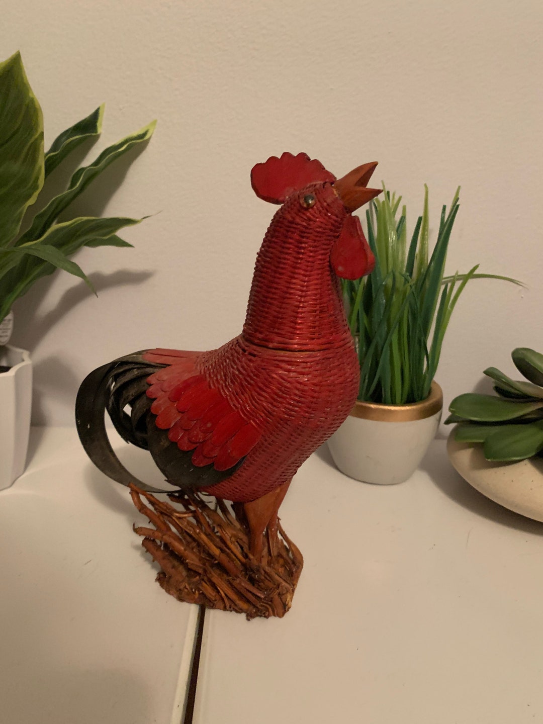 Vintage Shanghai Handicrafts Woven Rooster - Etsy