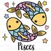 Pisces Zodiac Sign Digital Download | Astrology Art Print | Horoscope ...