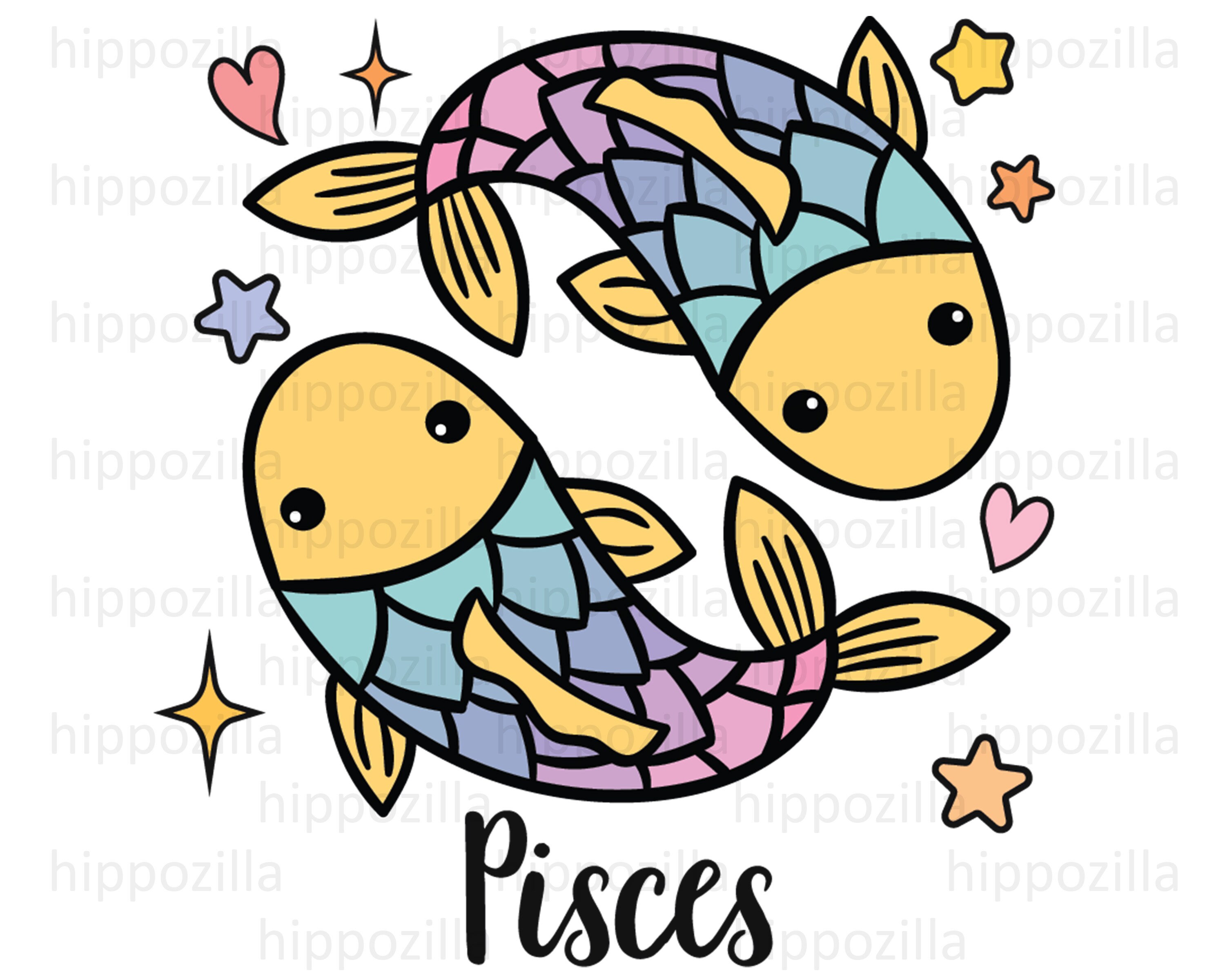 Pisces Zodiac Sign Digital Download | Astrology Art Print | Horoscope ...