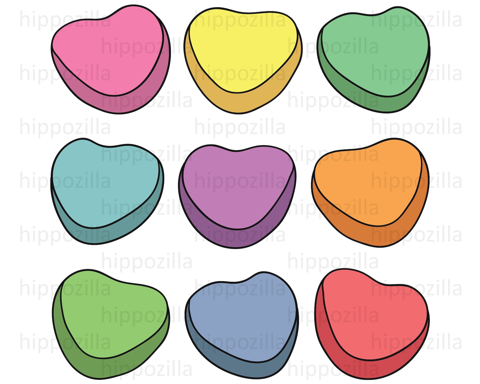 Candy Hearts Digital Download - Printable Valentine's Day Decorations ...