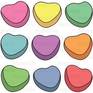 Candy Hearts Digital Download - Printable Valentine's Day Decorations ...
