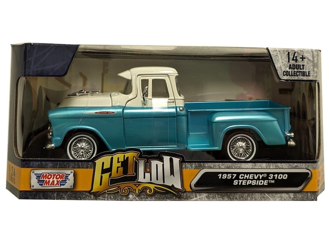1957 Chevrolet 3100 Stepside Pickup Lowrider Turquoise 1/24 Scale ...