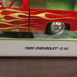1985 Chevrolet C10 Pickup Red W/flames 1/24 Scale Diecast Model Truck ...
