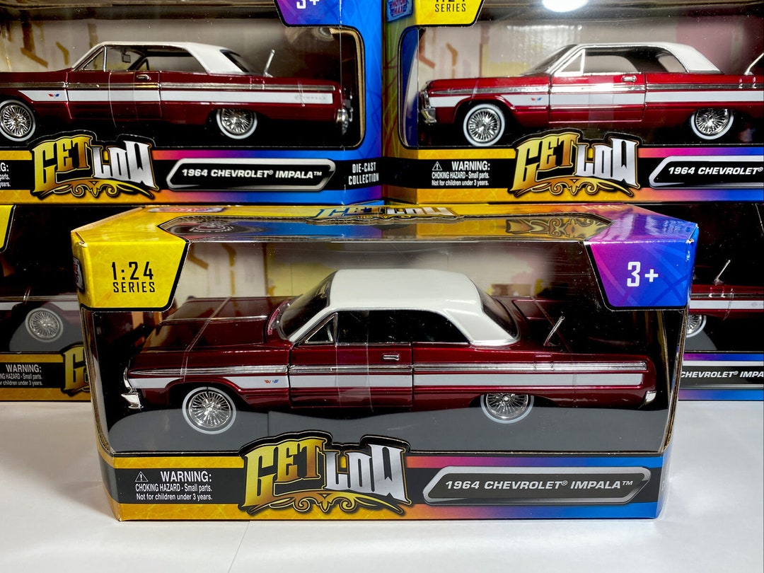 1964 Chevrolet Impala Lowrider Candy Red Get Low 1/24 Scale Diecast ...