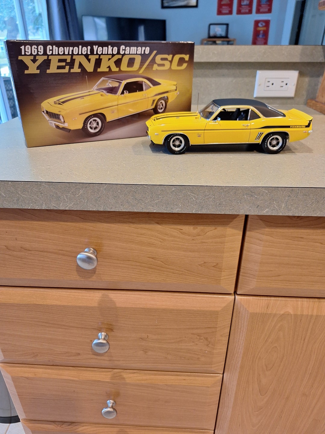 1969 Chevrolet Yenko Camaro Daytona Yellow 1/18 Scale Diecast Model Car by ACME A1805729 limited ...
