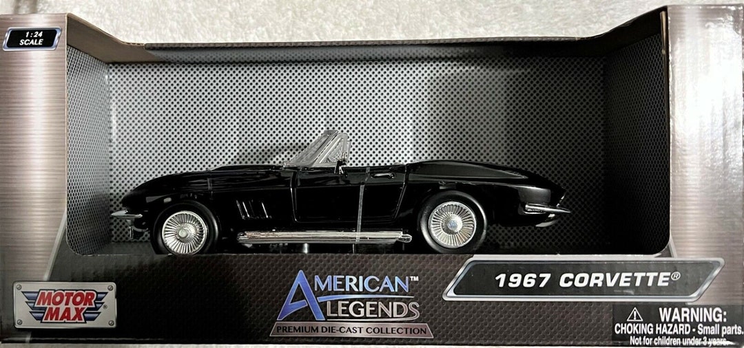 1967 Chevrolet Corvette Convertible Black 1/24 Scale Diecast Model Car ...
