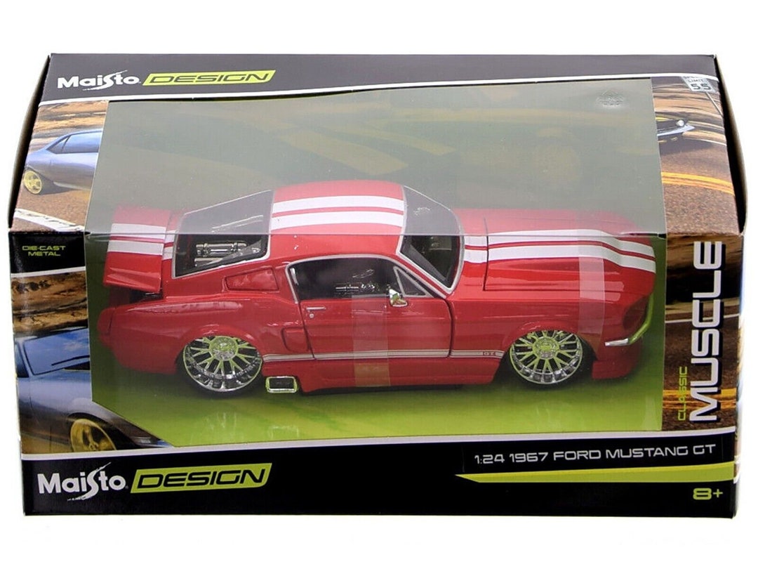 1967 Ford Mustang GT Red classic Muscle 1/24 Scale Diecast Model Car by ...