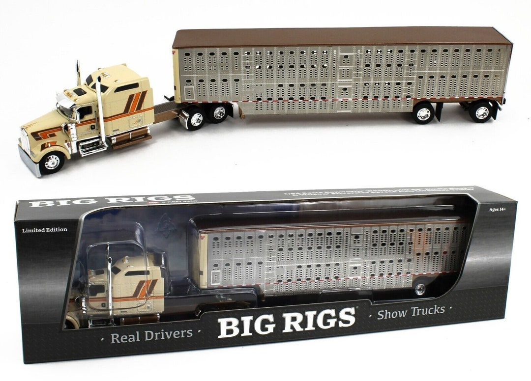 Kenworth W900L Sleeper & Livestock Trailer Big Rigs 1/64 Scale Diecast ...