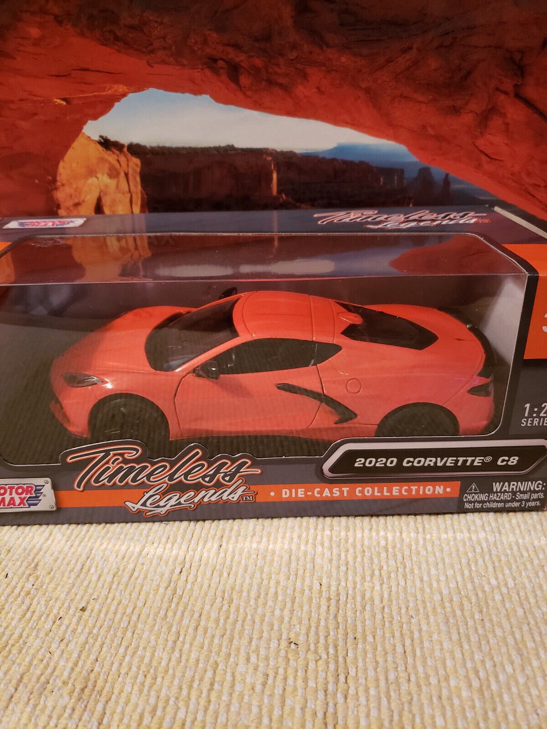 2020 Chevrolet Corvette C8 Stingray Orange 1/24 Scale Diecast Model Car ...