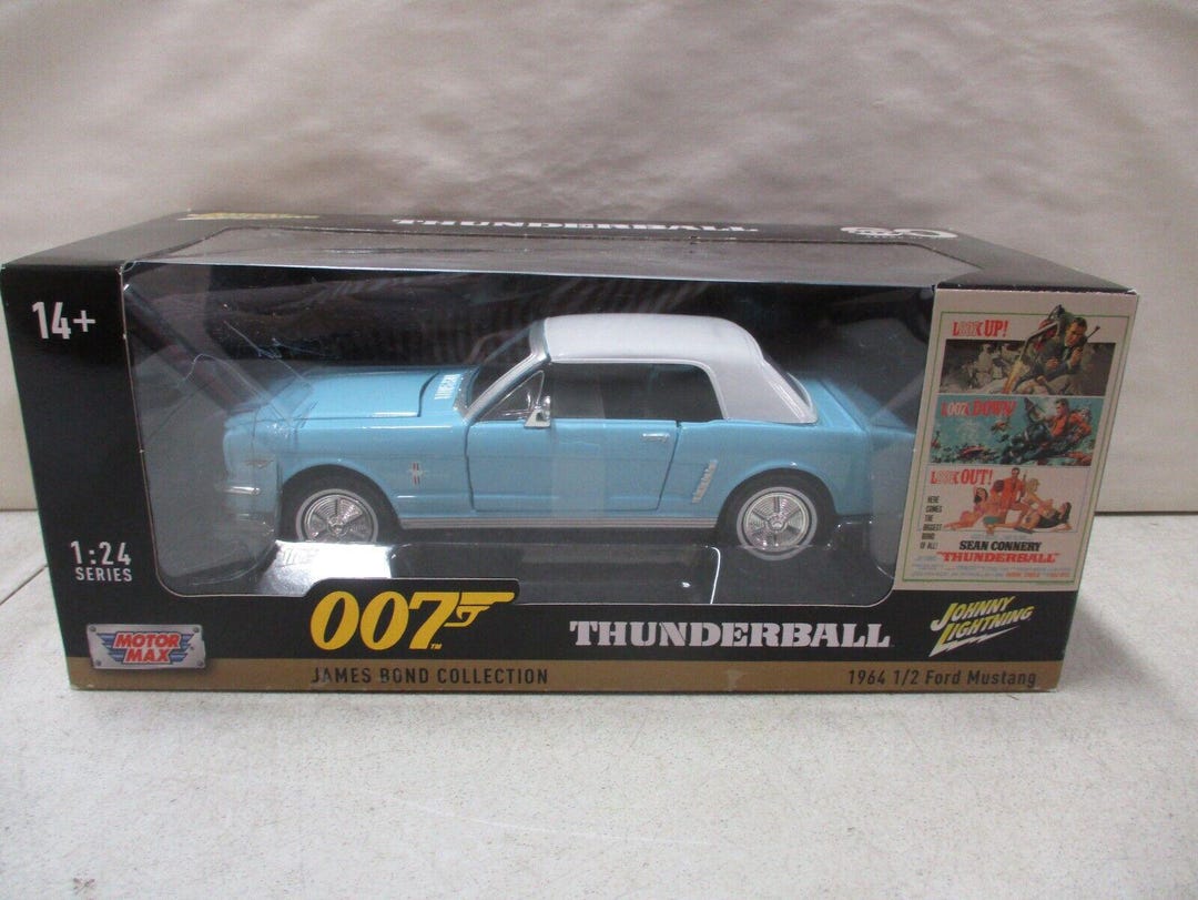 1964 1/2 Ford Mustang Light Blue 007 Bond Thunderball 1/18 Scale ...