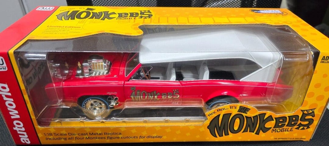 Monkeemobile Red the Monkees W/4 Cutouts and Figurines 1/18 Scale ...
