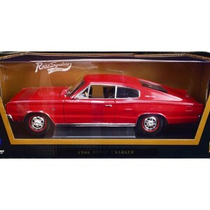 1966 Dodge Charger Red 1/18 Scale Diecast Model Car by ROAD SIGNATURE ...