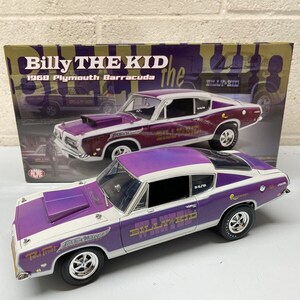 1968 Plymouth Barracuda Purple & White billy the Kid 1/18 Scale Diecast ...