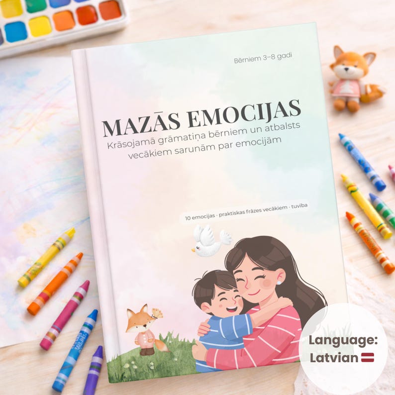Kids Emotions Coloring Book | Feelings Workbook, Latvian (digital ...