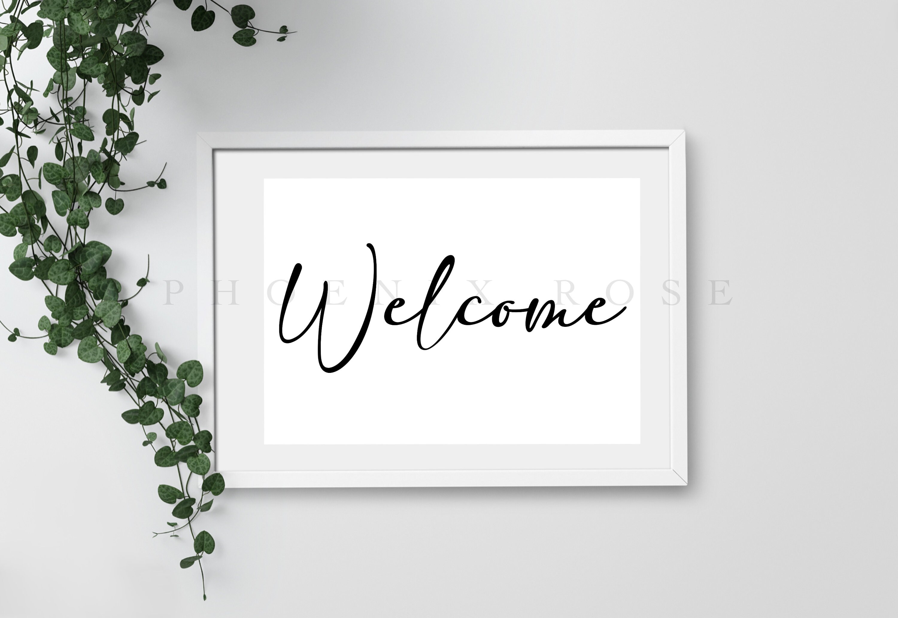 WELCOME A4 PRINT Monochrome Home Decor Wall Art | Etsy