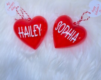 Personalized Plastic Heart Containers, Heart Candy Holder, Valentines ...
