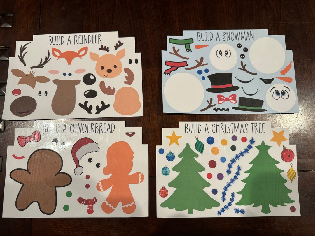 Sticker Gift Set, Sticker Scene, Kids Sticker Scene, Christmas Stickers ...