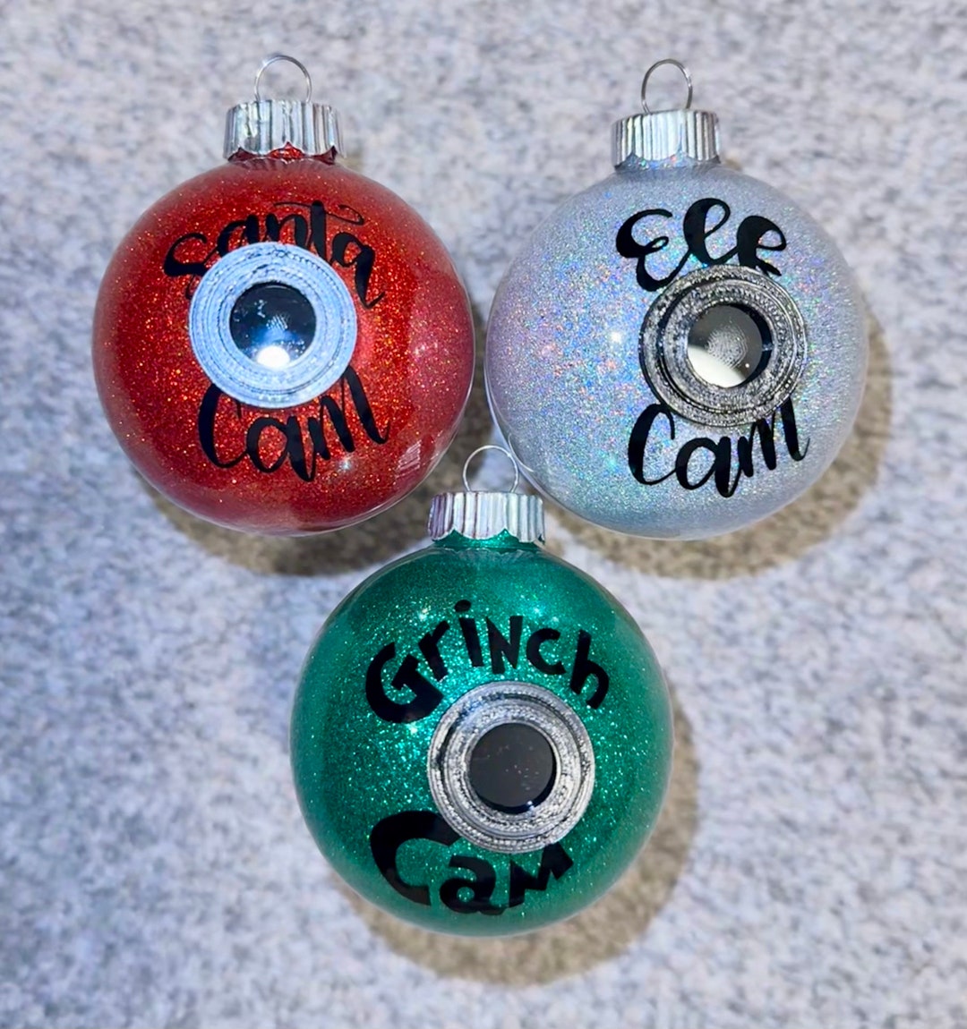 Santa Cam Ornament, Elf Cam Ornament, Grinch Cam Ornament, Elf on the ...