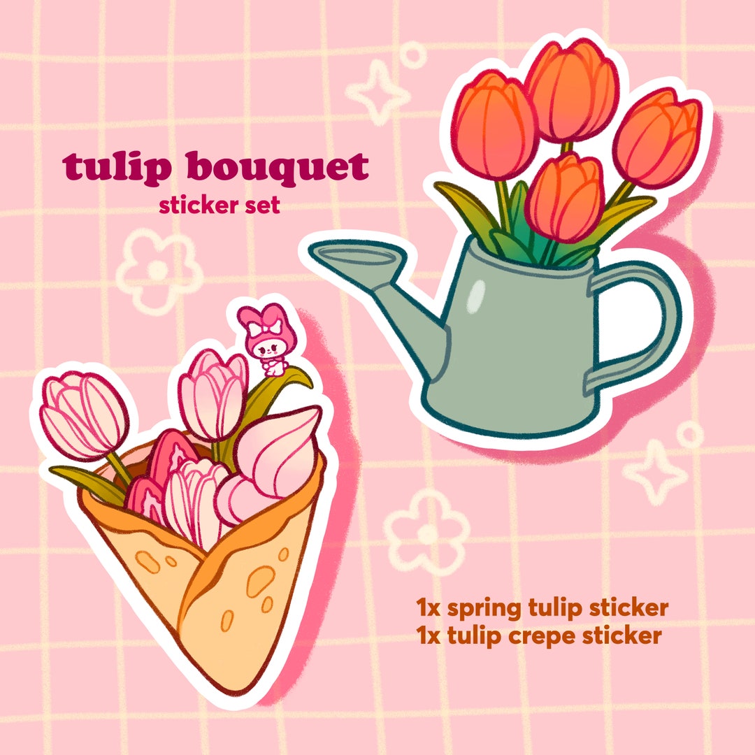 Tulip Bouquet Sticker Set - Etsy